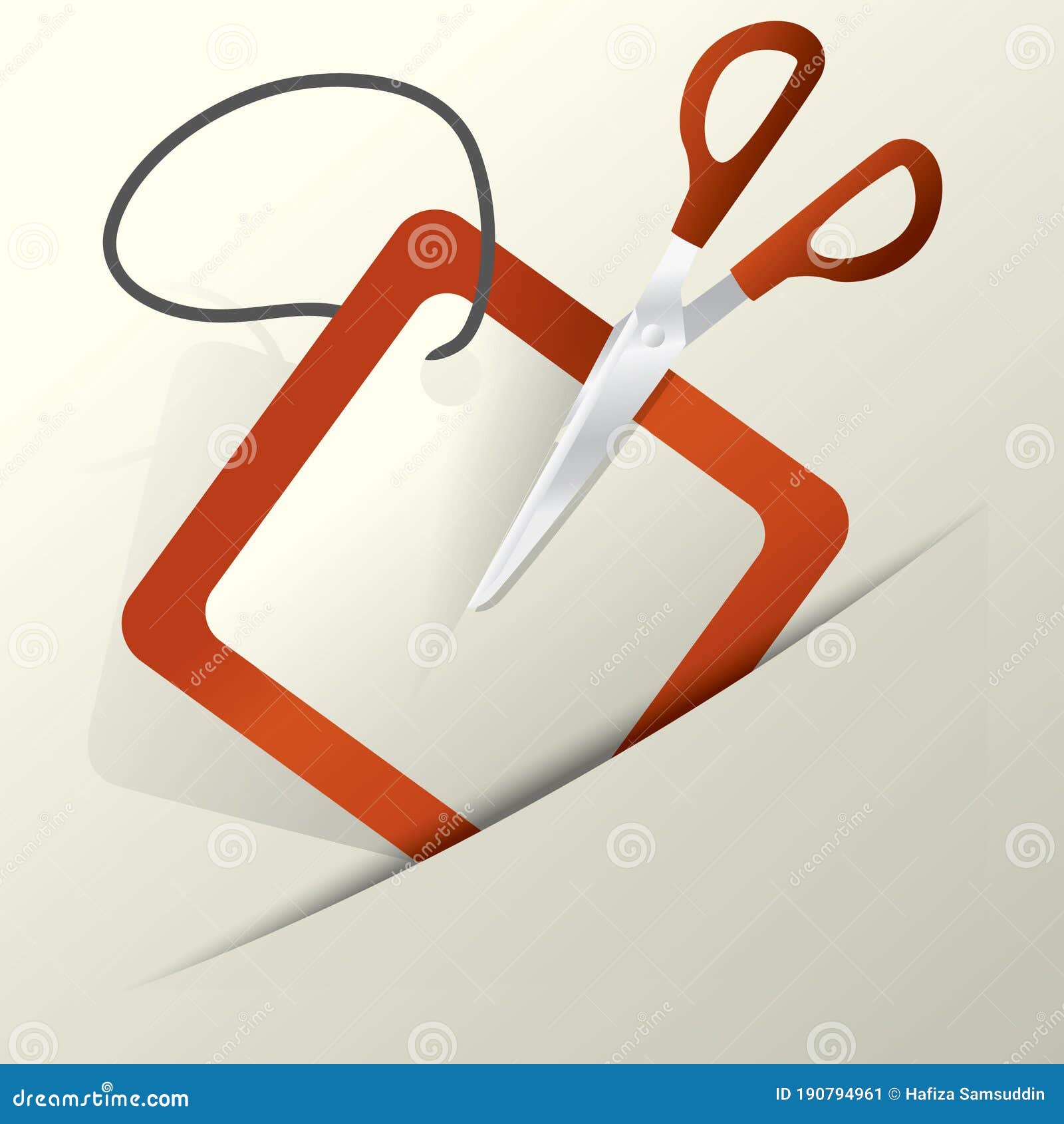 Scissors Cutting Tag. Vector Illustration Decorative Design Stock ...