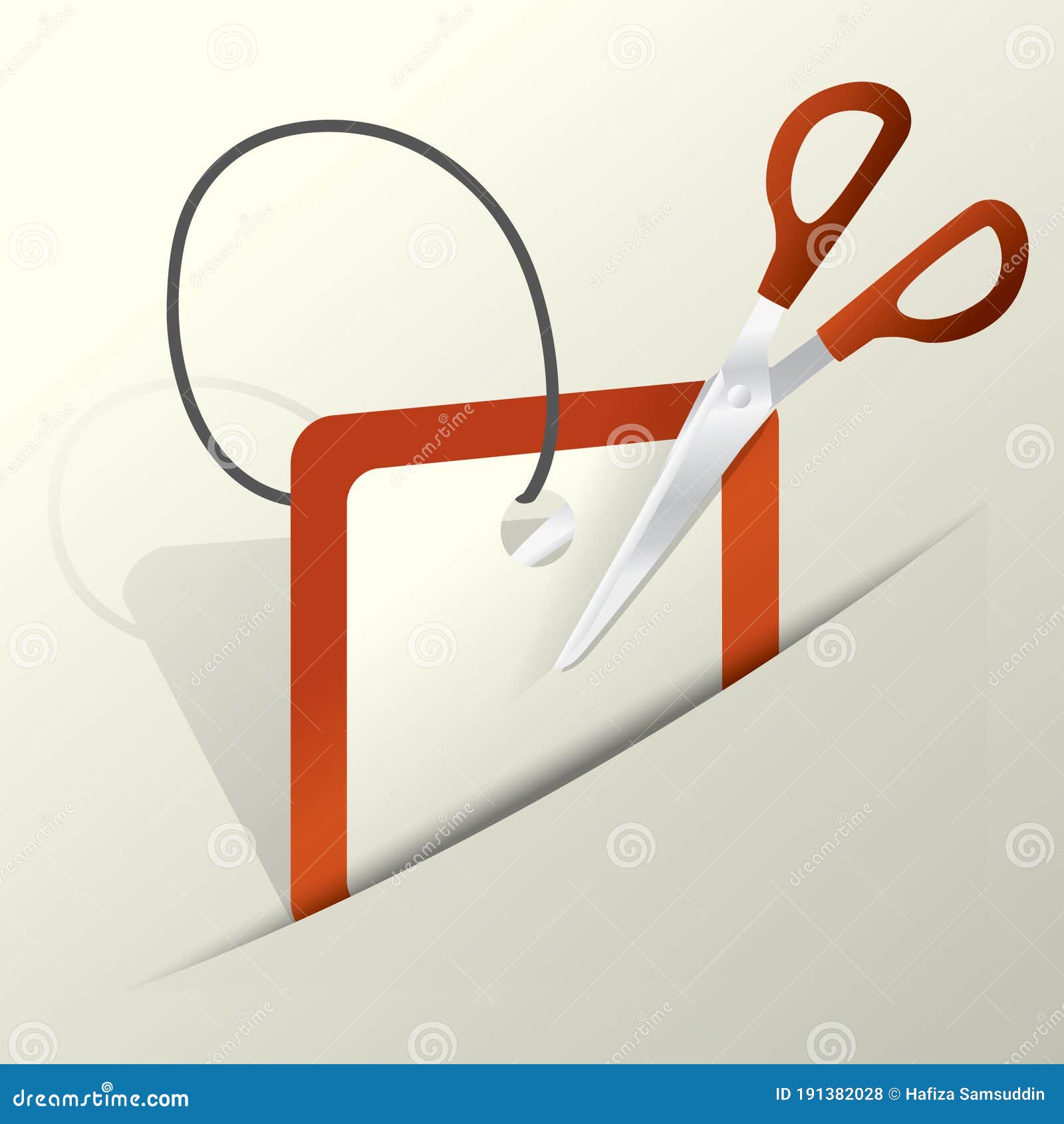 Scissors Cutting Tag. Vector Illustration Decorative Design Stock ...