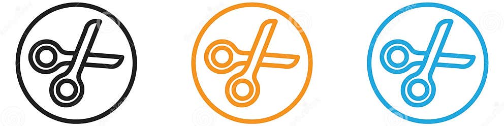 Scissors Cutting Vector Logo Set Collection for Web App Ui Stock ...