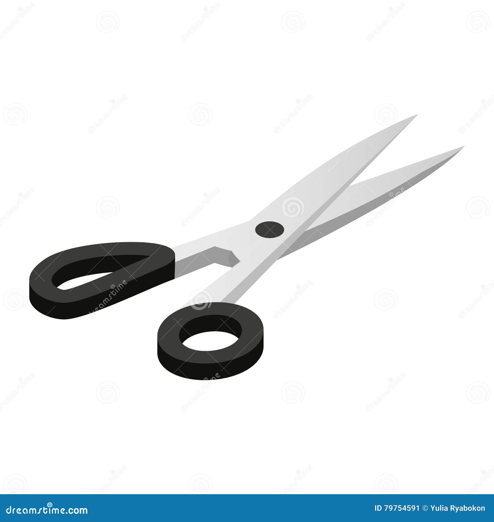 Scissors 3d isometric icon stock vector. Illustration of simple - 79754591
