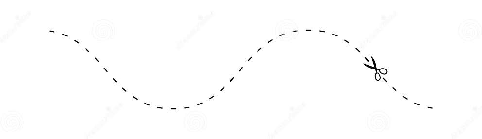 Scissors on Dashed Line, Dash Line and Scissors, Dot Outline and ...