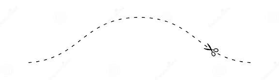 Scissors on Dashed Line, Dash Line and Scissors, Dot Outline and ...