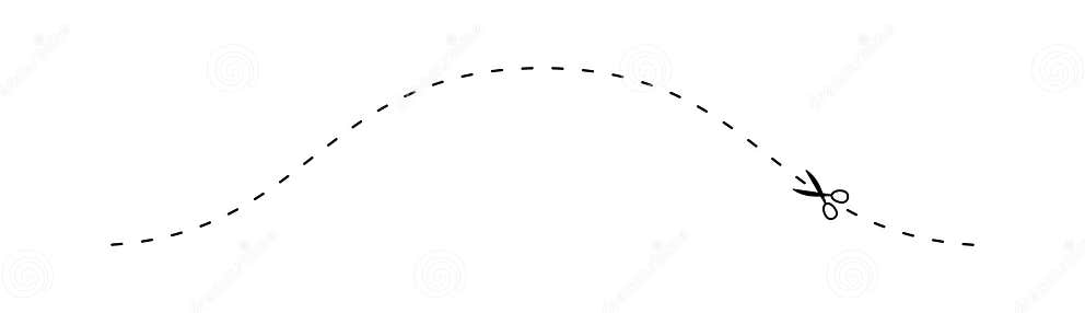 Scissors on Dashed Line, Dash Line and Scissors, Dot Outline and Scissors Stock Vector ...