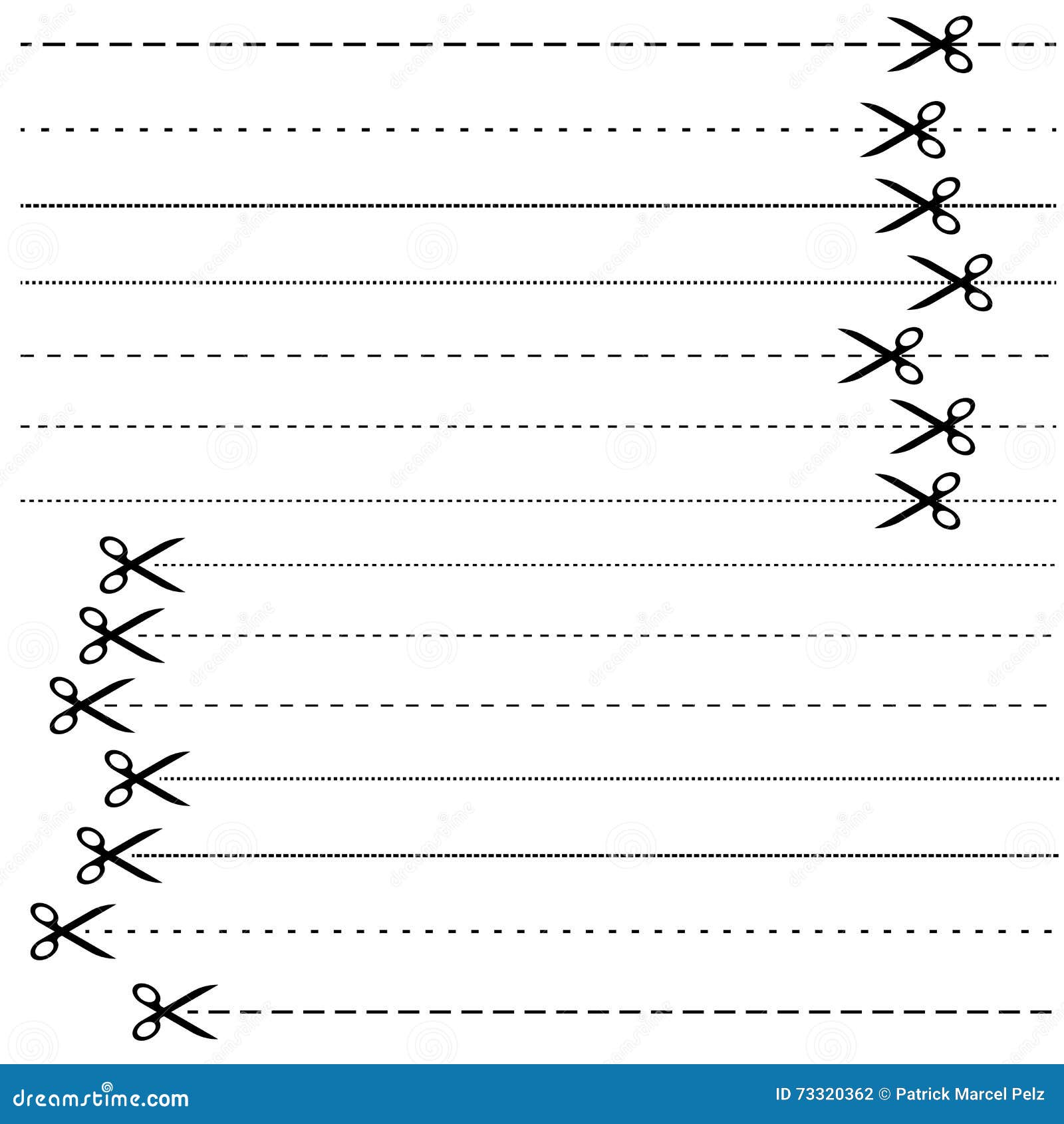 Scissors with dashed line stock vector. Illustration of newspaper ...