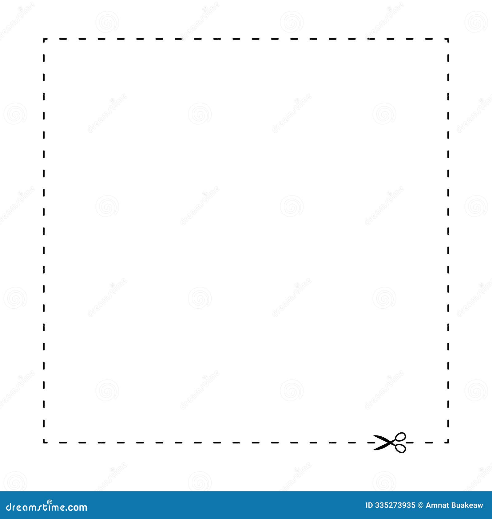 Scissors on Dashed Line Square Shape, Dash Line and Scissors, Dash ...