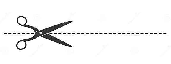 Scissors and Dashed Perforation Line Symbol Stock Vector - Illustration ...