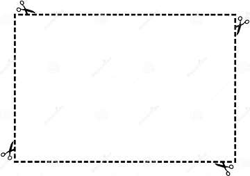 Scissors Dashes Coupon Frame Stock Illustration - Illustration of ...