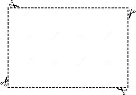 Scissors Dashes Coupon Frame Stock Illustration - Illustration of ...
