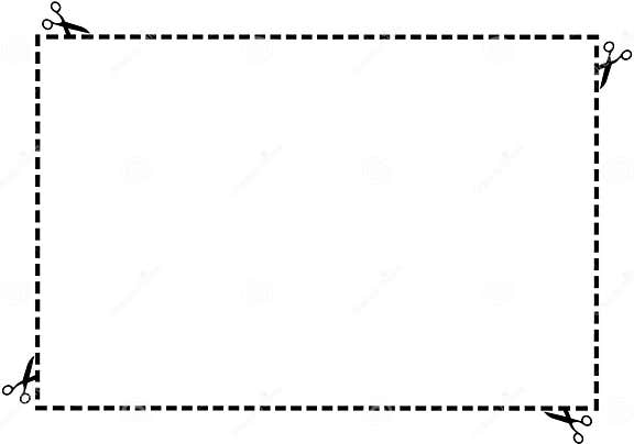 Scissors Dashes Coupon Frame Stock Illustration - Illustration of ...