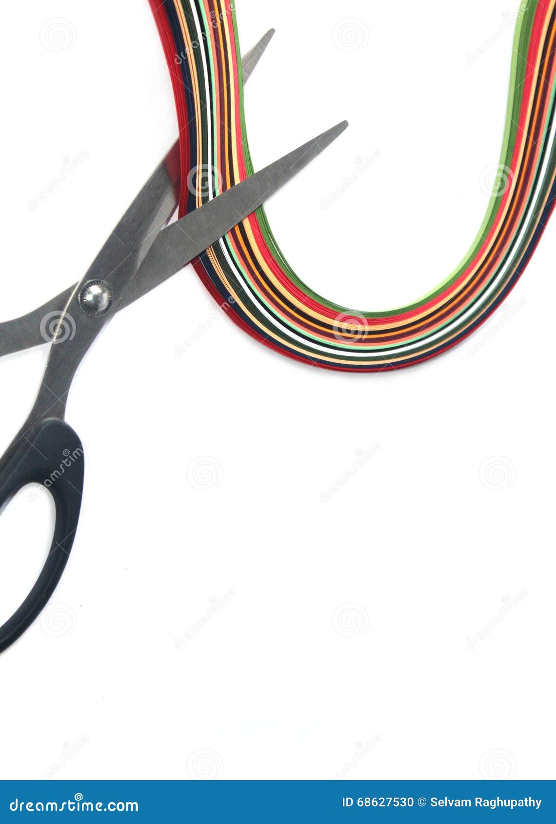 Scissors with Designing Paper Stock Photo - Image of background, card ...