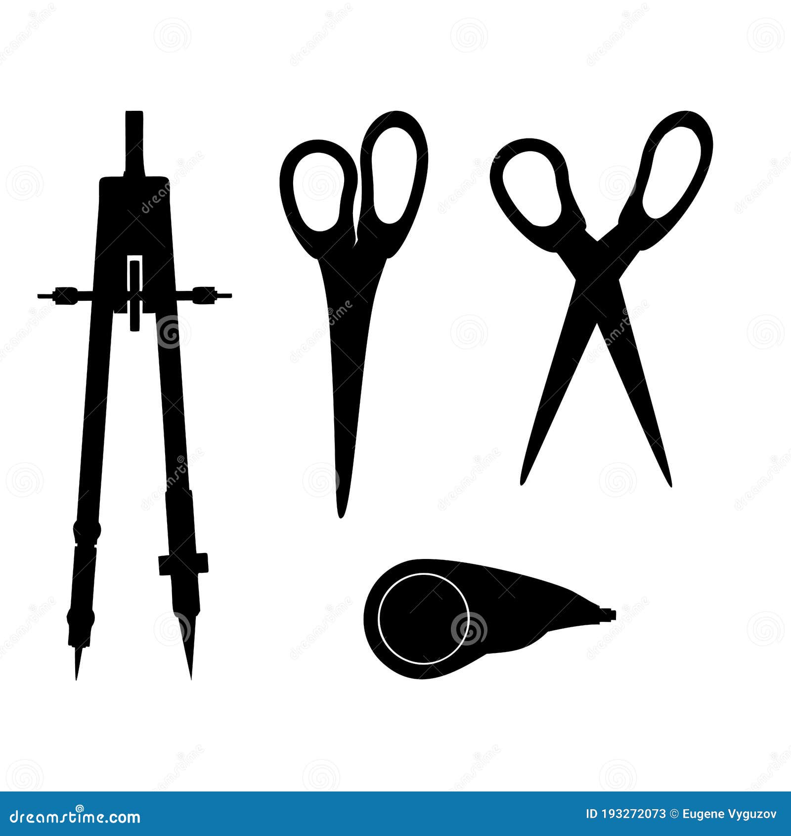 Scissors, Divider, Pen Corrector. Vector Illustration Stock Vector ...