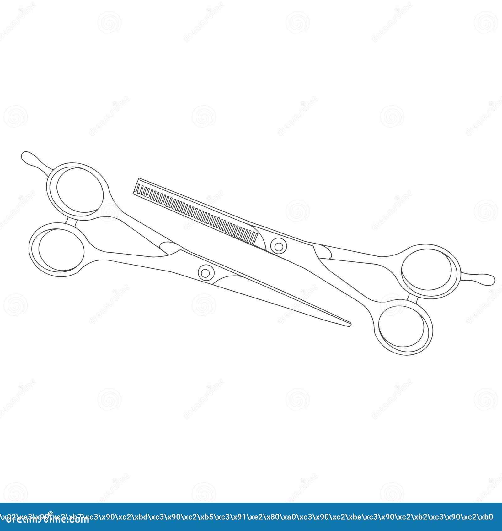 Scissors Drawing. the Illustration is Linear Stock Vector ...