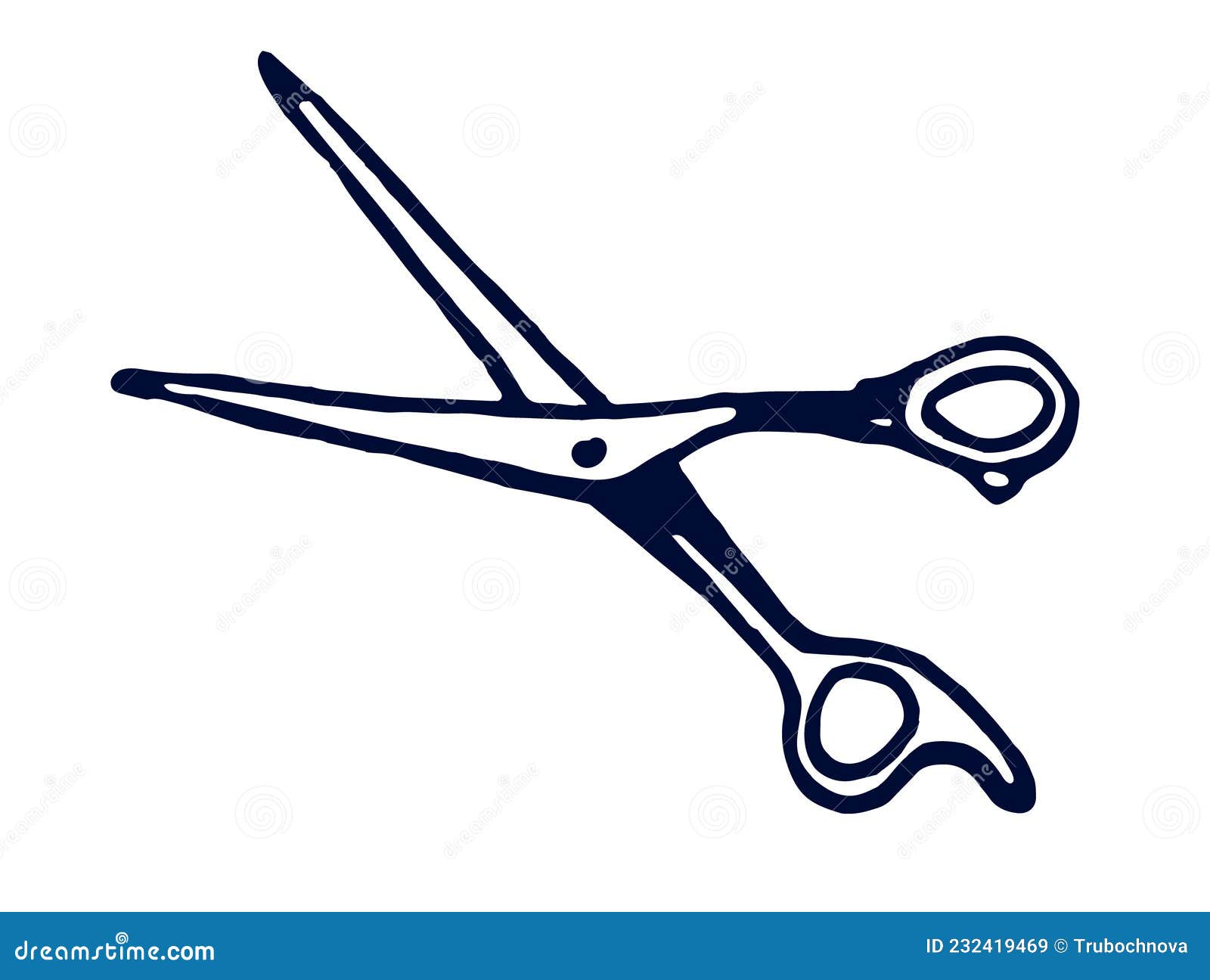 Scissors Drawn in the Doodle Style Stock Vector - Illustration of ...