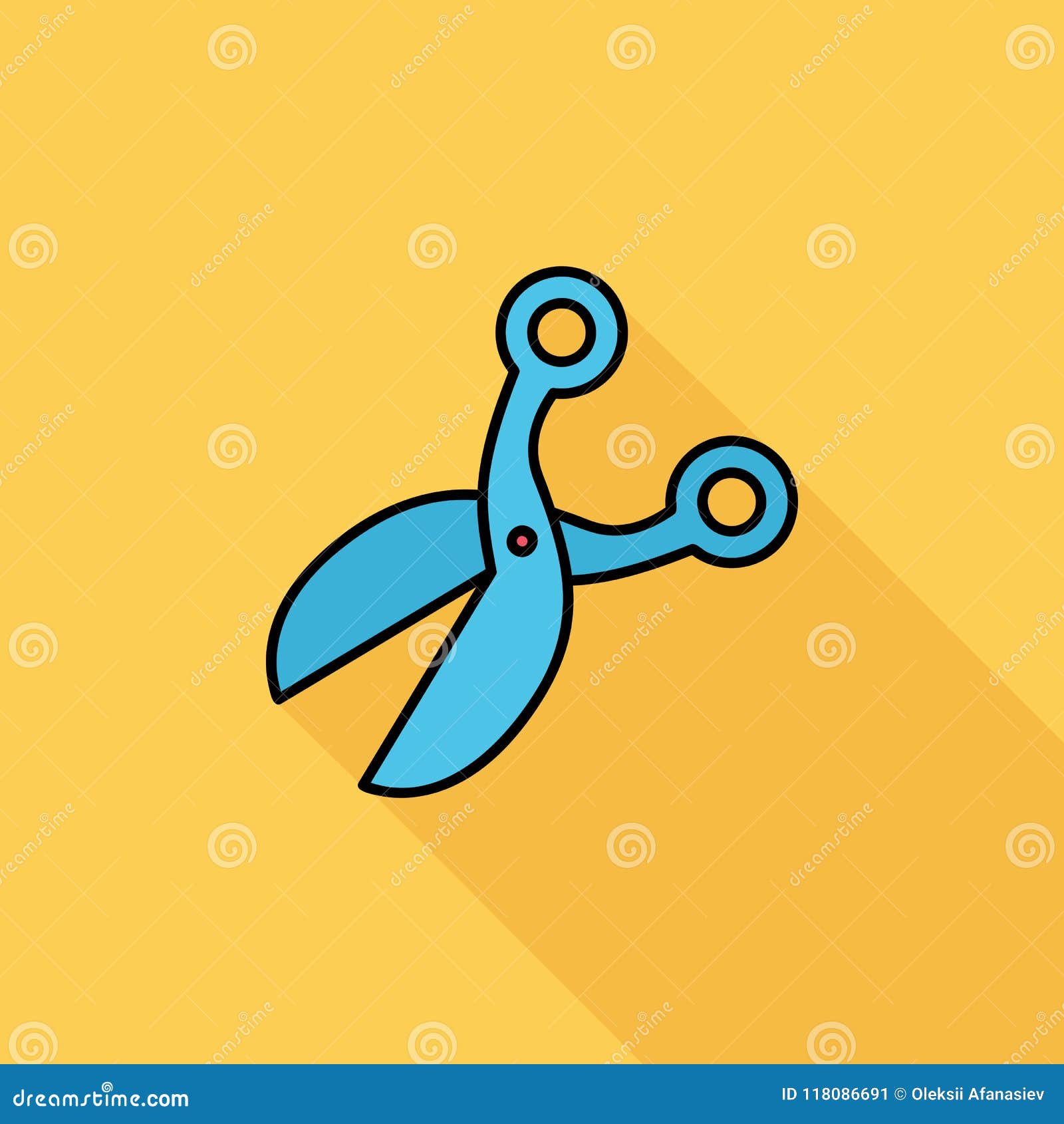 Scissors flat icon stock vector. Illustration of open - 118086691