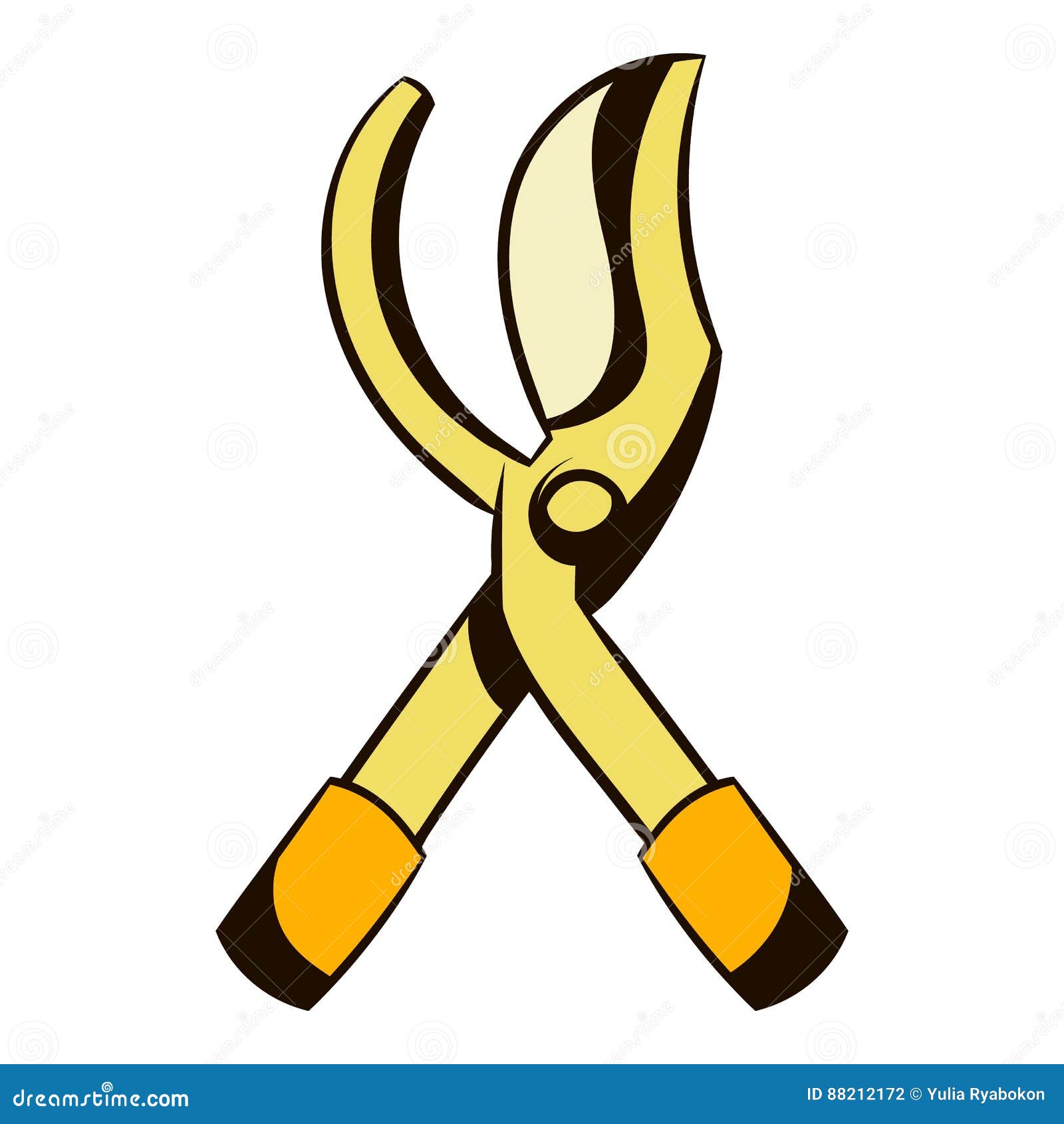 Scissors Garden Icon Cartoon Stock Vector - Illustration of colored ...