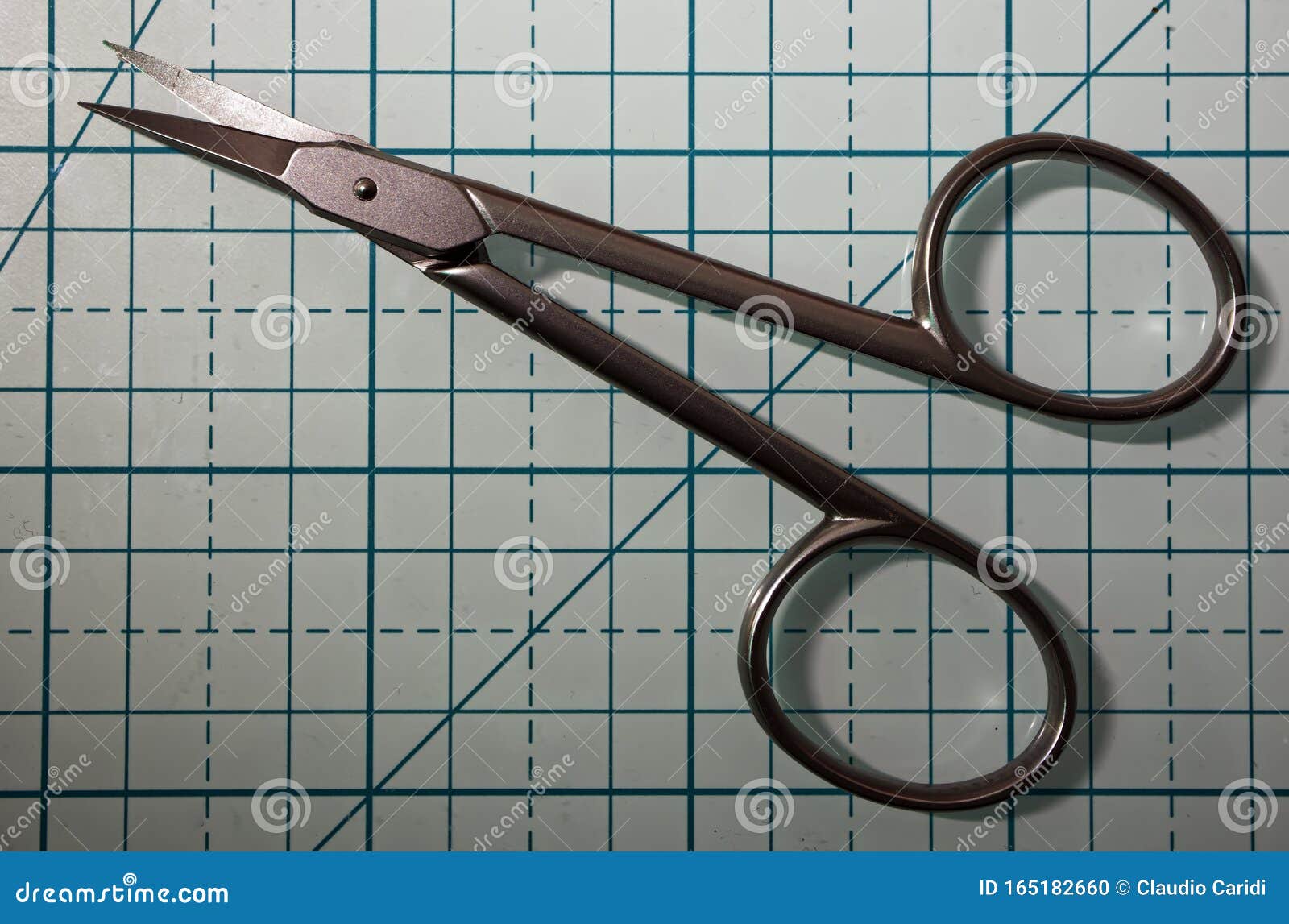 Scissors on a Geometric Background. Macro Image Stock Photo - Image of ...