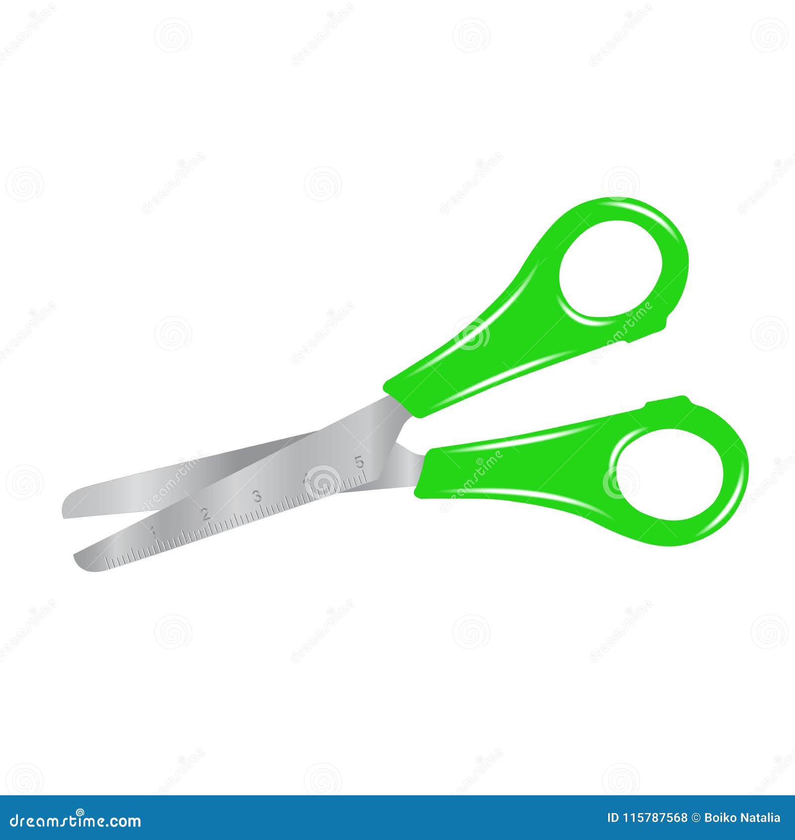 Scissors Green, Isolated On White Background Vector Illustration Stock ...
