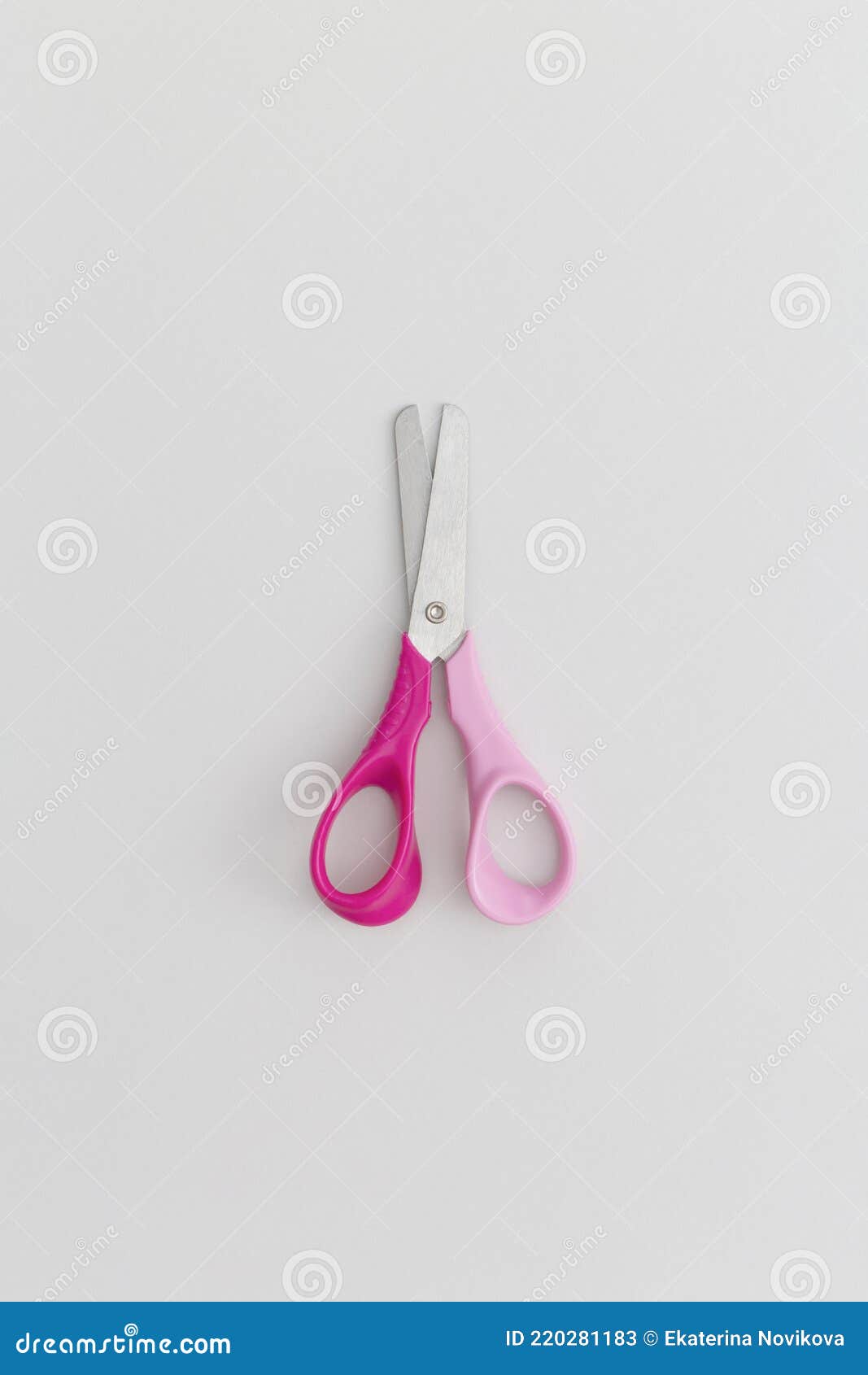Scissors on a Grey Background. Top View. Flat Lay. Back To School ...