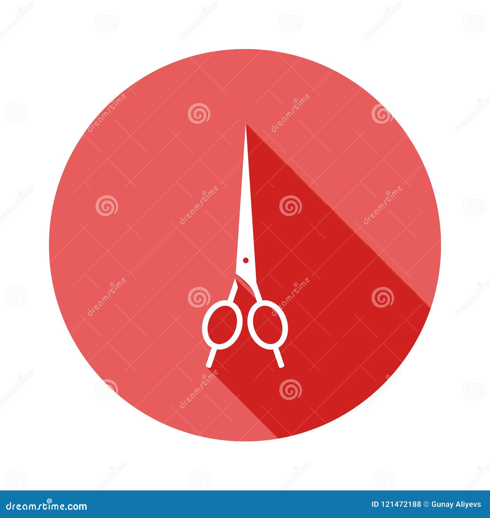 Scissors for a Hairstyle Long Shadow Flat Icon. Element of Barber Icon ...