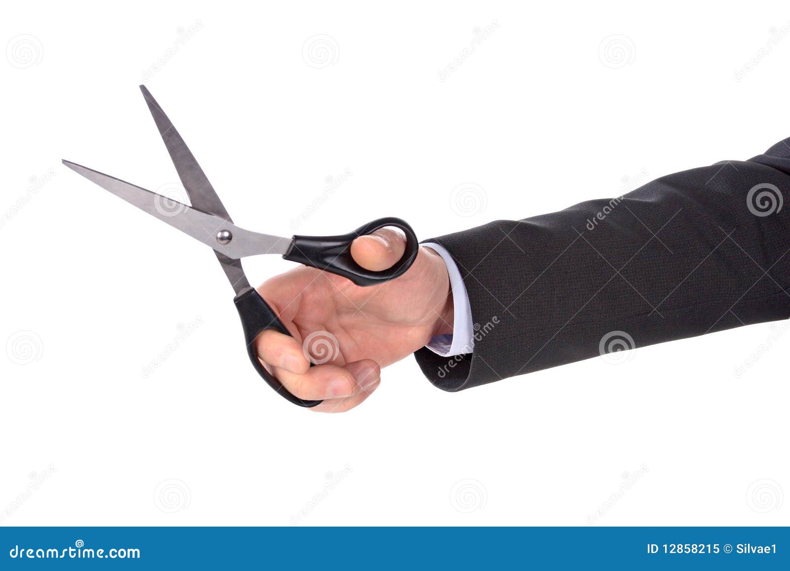 Scissors in hand stock image. Image of fashion, metalsalon - 12858215