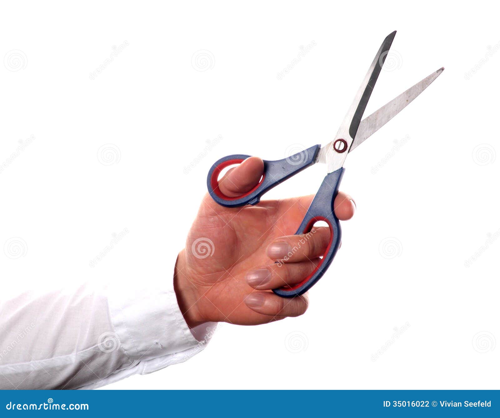 Scissors in hand stock photo. Image of equipment, slicing - 35016022
