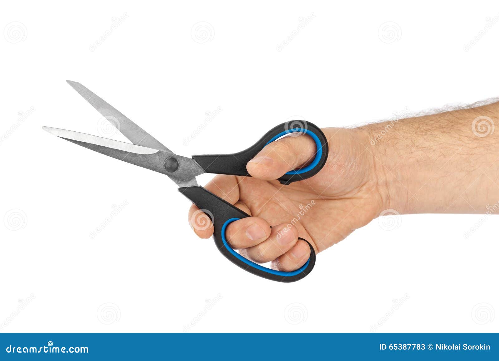 Scissors in hand stock image. Image of cutting, barber - 65387783