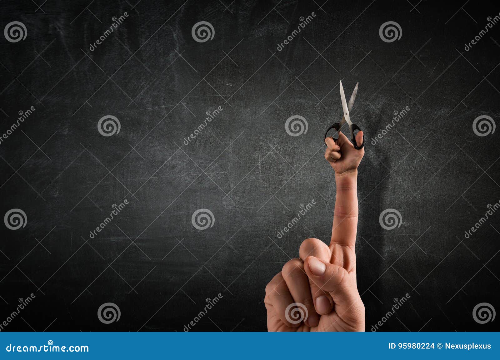 Scissors in hand . stock photo. Image of idea, human - 95980224
