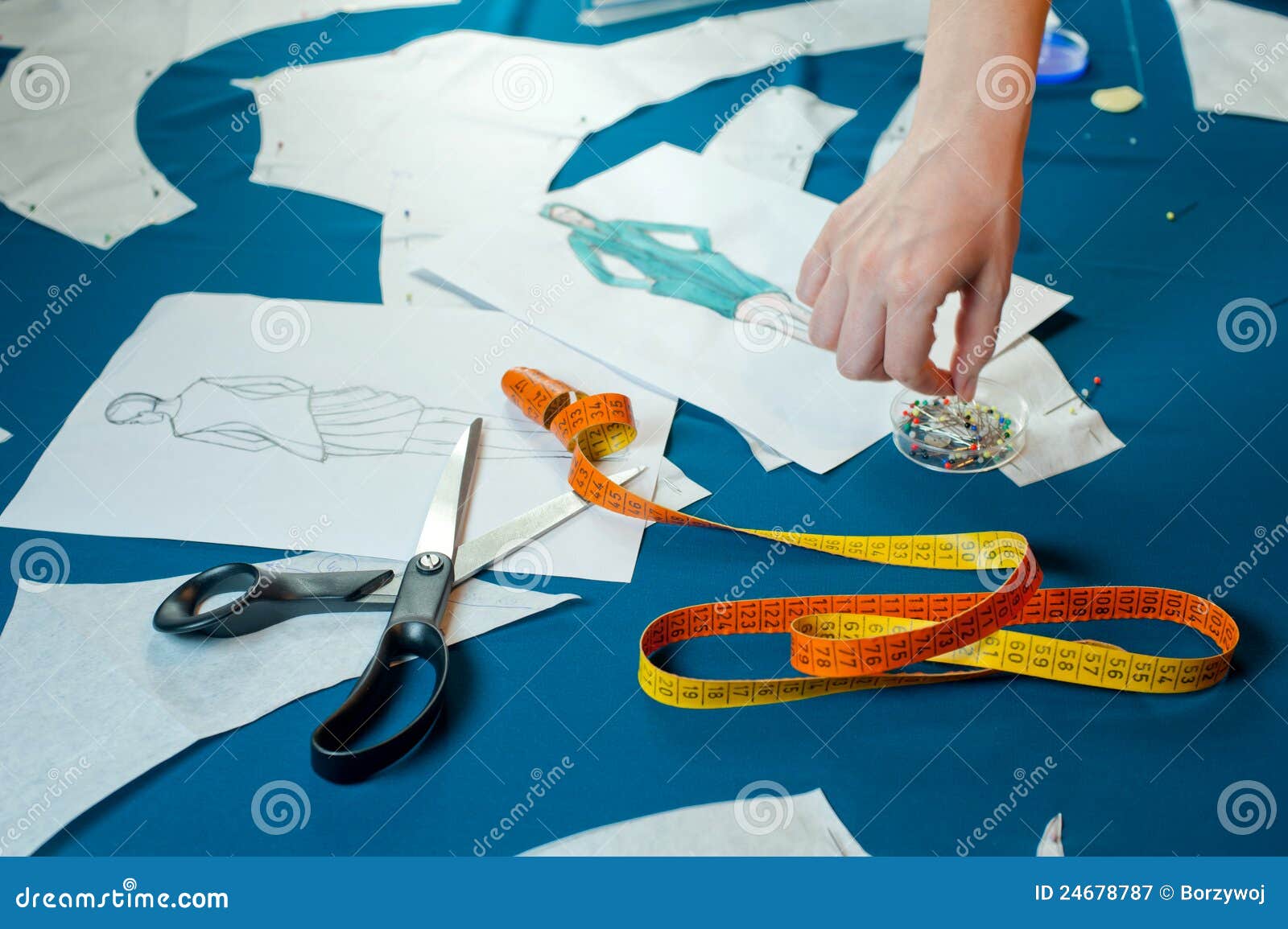 Scissors hand and pin stock image. Image of constructioner - 24678787
