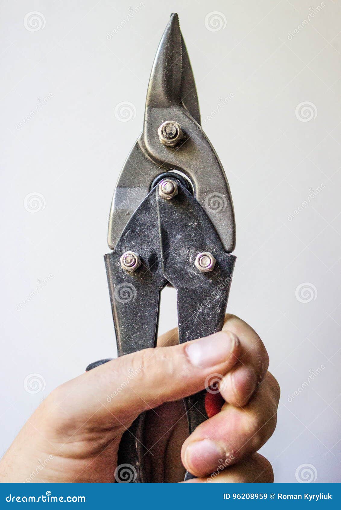 Scissors in hand stock image. Image of action, knife - 96208959