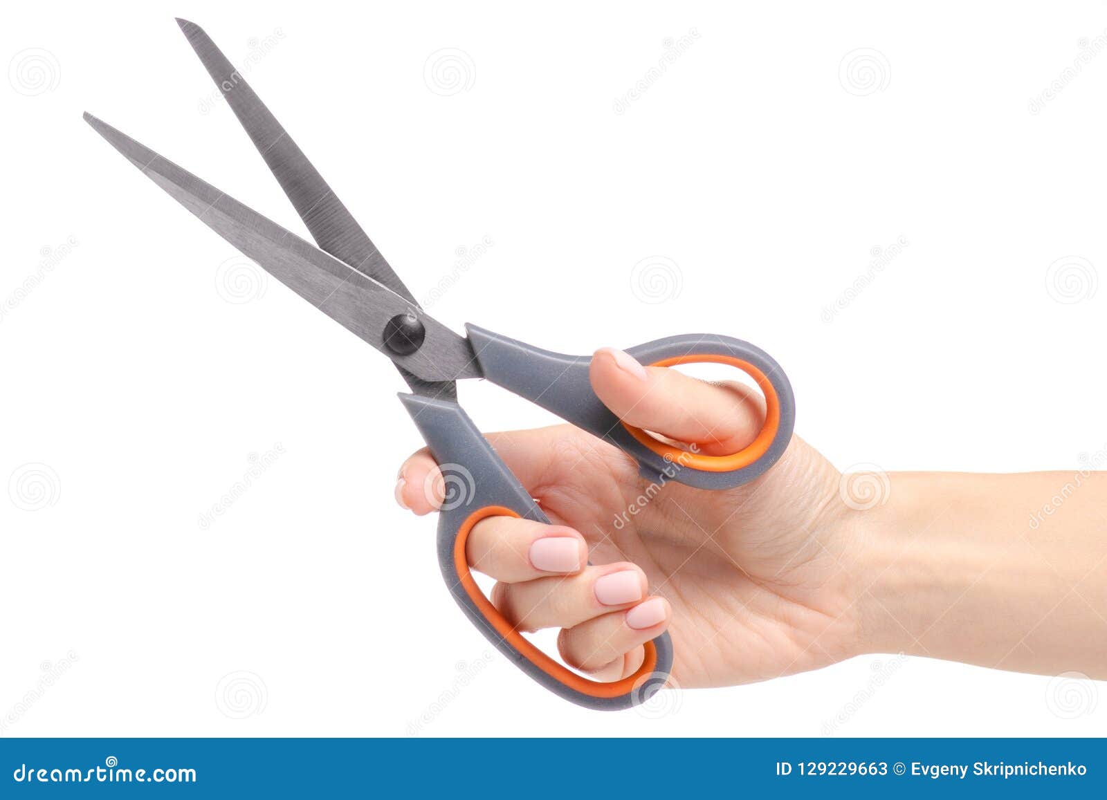 Scissors in hand stock image. Image of abstract, open - 129229663