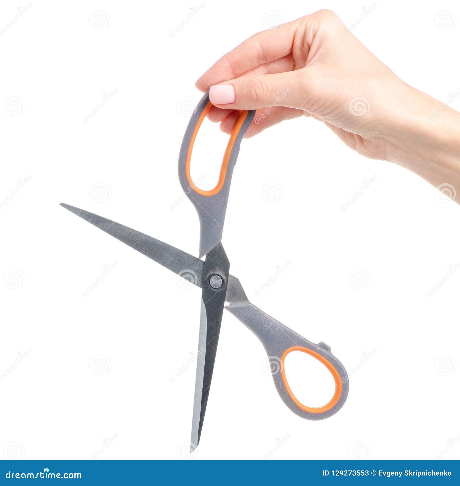 Scissors in hand stock image. Image of concept, closeup - 129273553