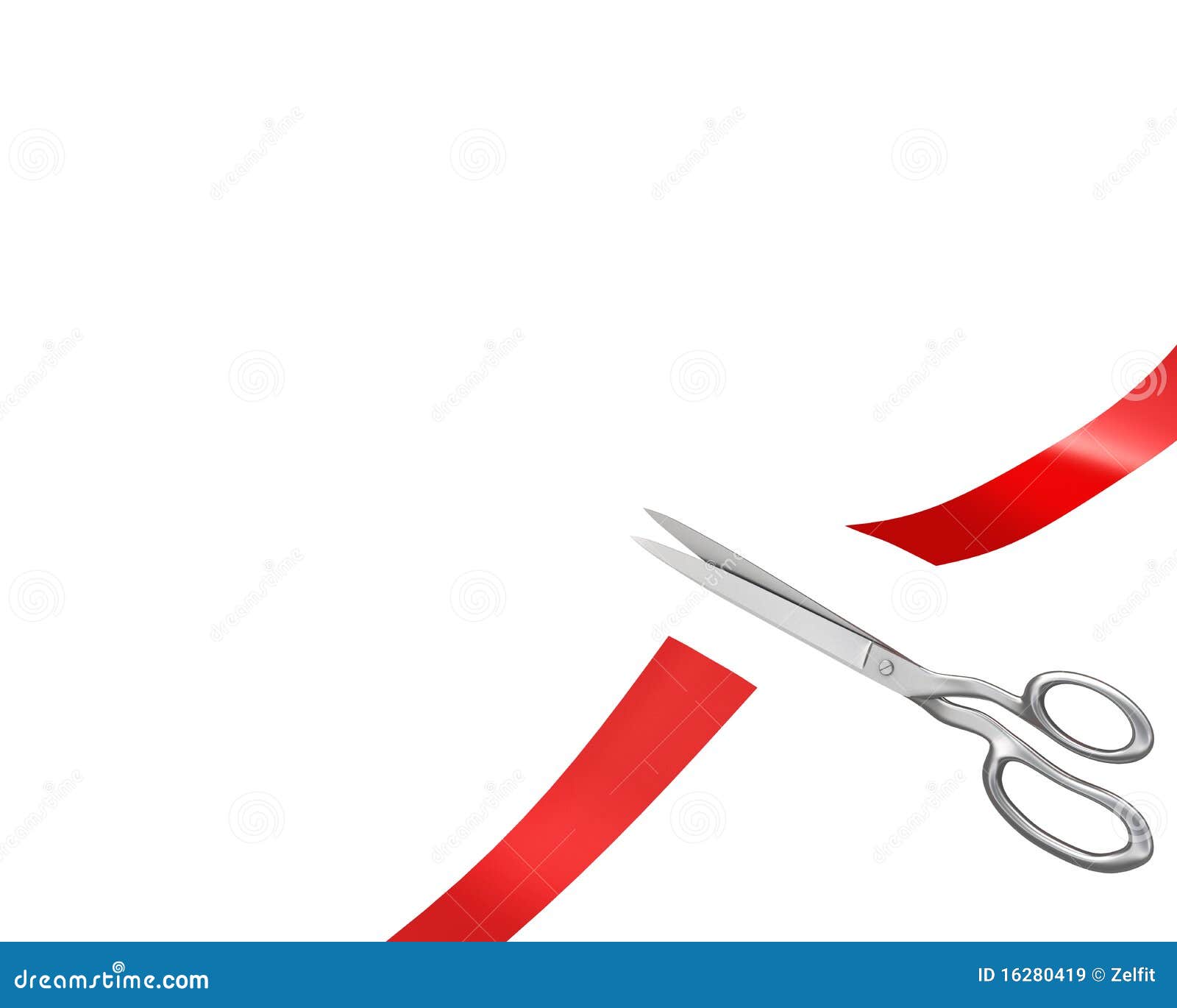 Scissors Have Cut Ribbon, Corner Version Stock Illustration ...