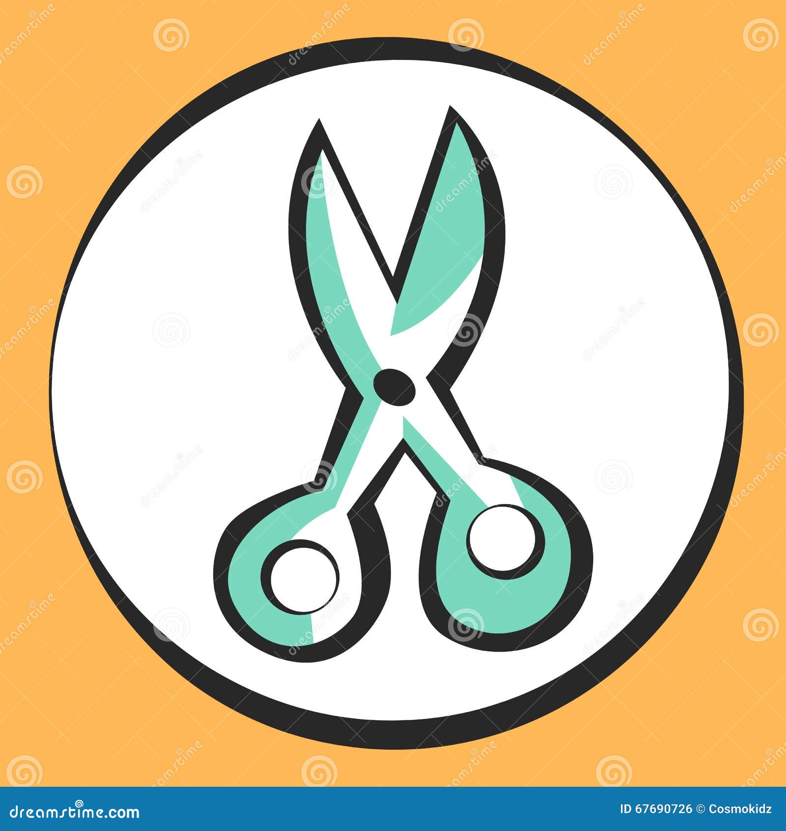 Scissors Icon for App and Web. Vector Pop Art Sign or Button Stock ...