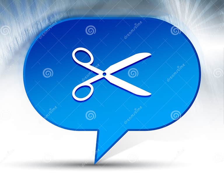 Scissors Icon Blue Bubble Background Stock Illustration - Illustration ...