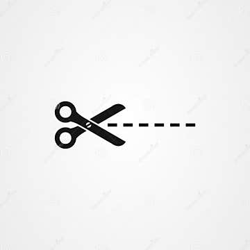 Scissors Icon, Cut or Cutting Symbol Vector Illustration Stock Vector ...