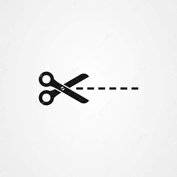 Scissors Icon, Cut or Cutting Symbol Vector Illustration Stock Vector ...