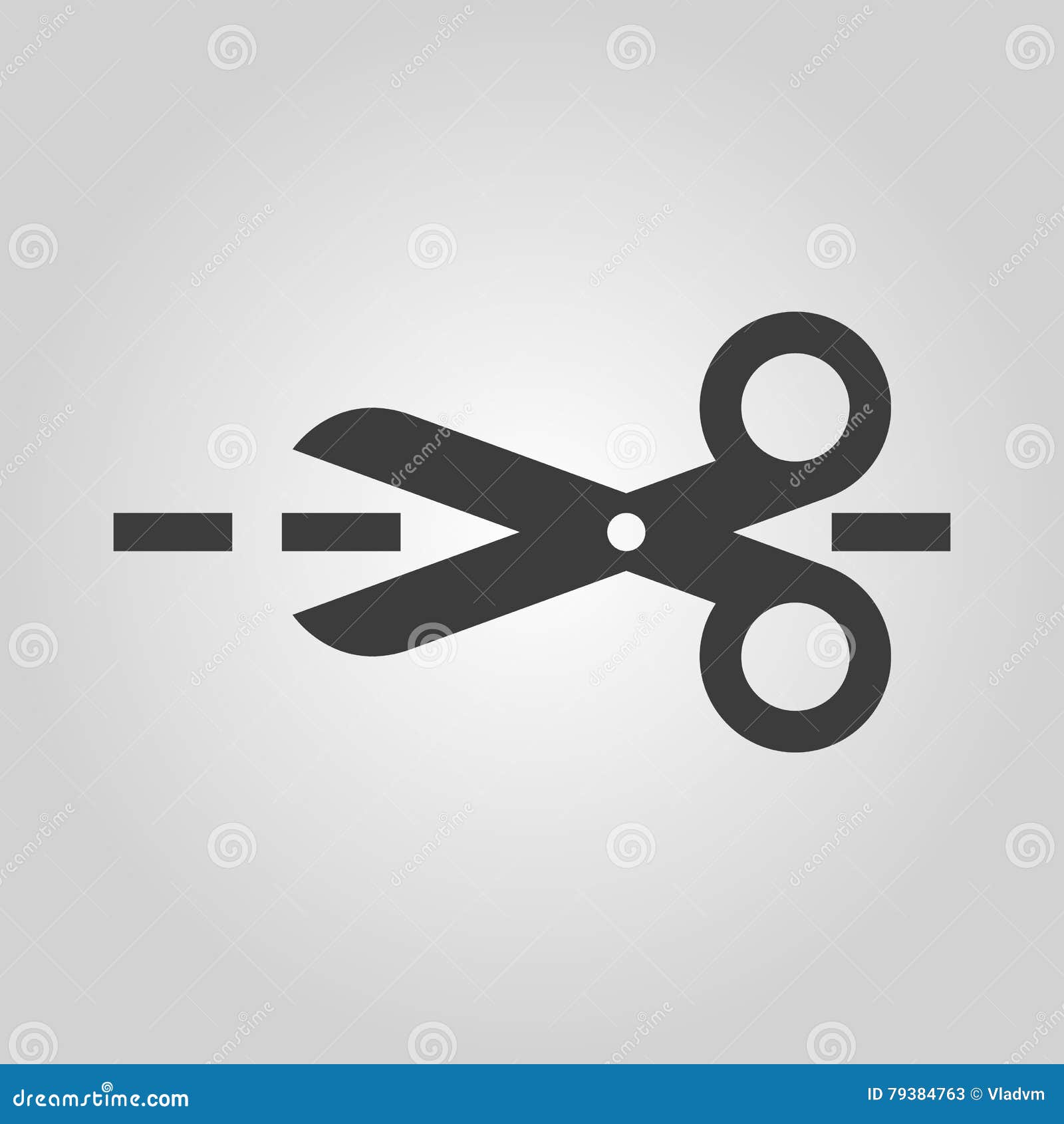 The Scissors Icon. Cut Here Symbol Stock Vector - Illustration of ...