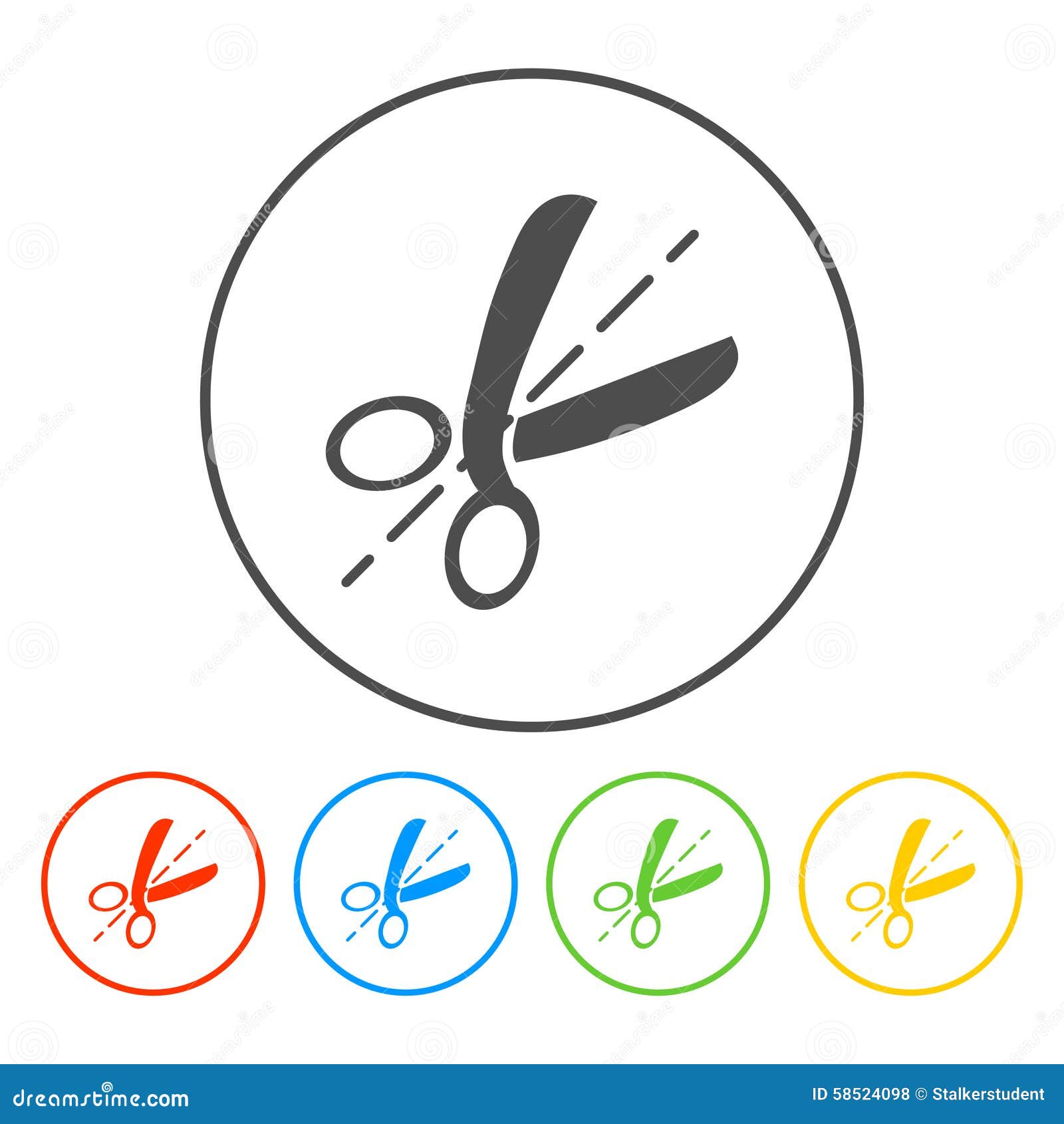Scissors icon stock vector. Illustration of label, separation - 58524098