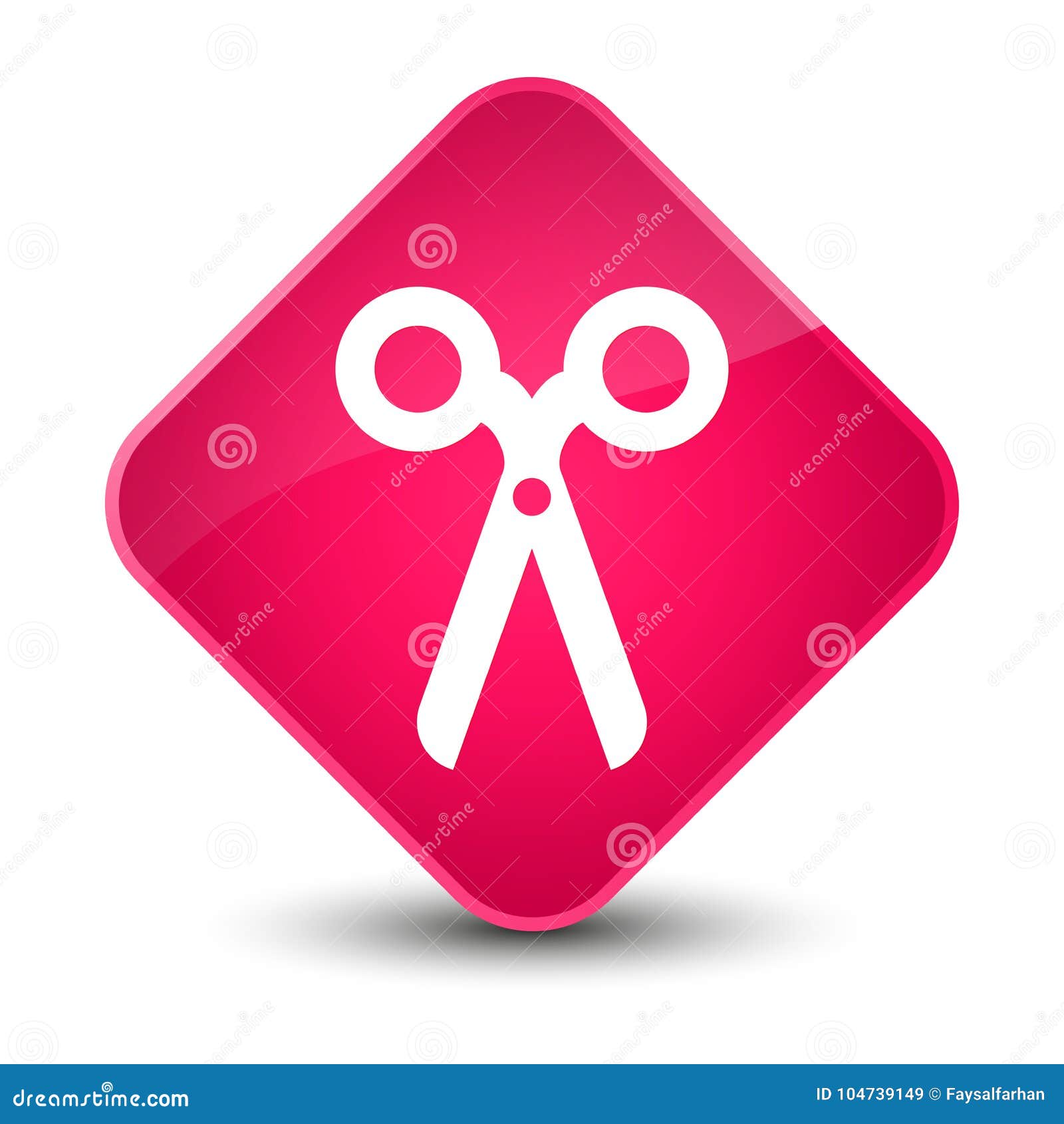 Scissors Icon Elegant Pink Diamond Button Stock Illustration ...