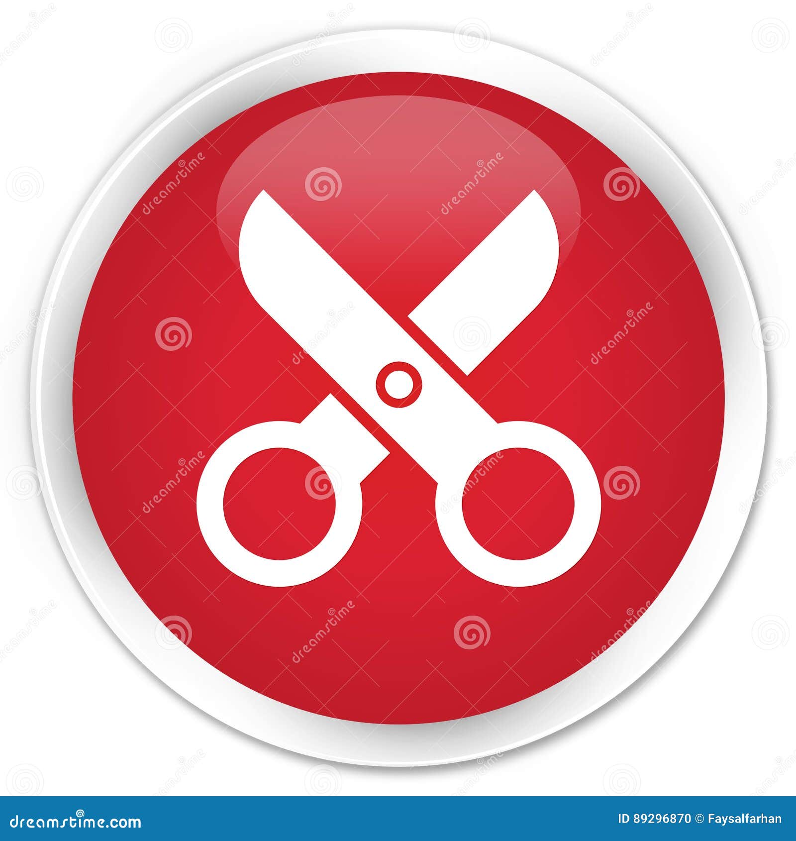 Scissors Icon Premium Red Round Button Stock Illustration ...