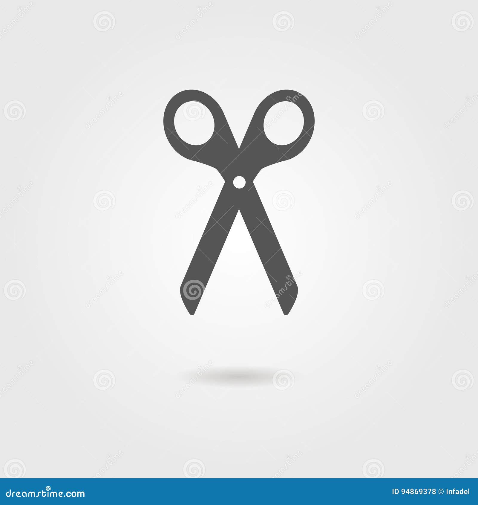 Scissors icon with shadow stock vector. Illustration of product - 94869378