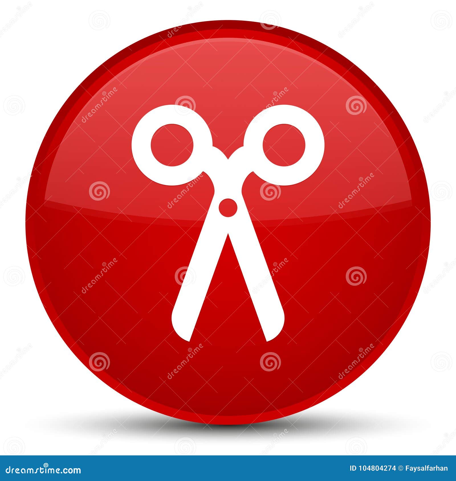 Scissors Icon Special Red Round Button Stock Illustration ...