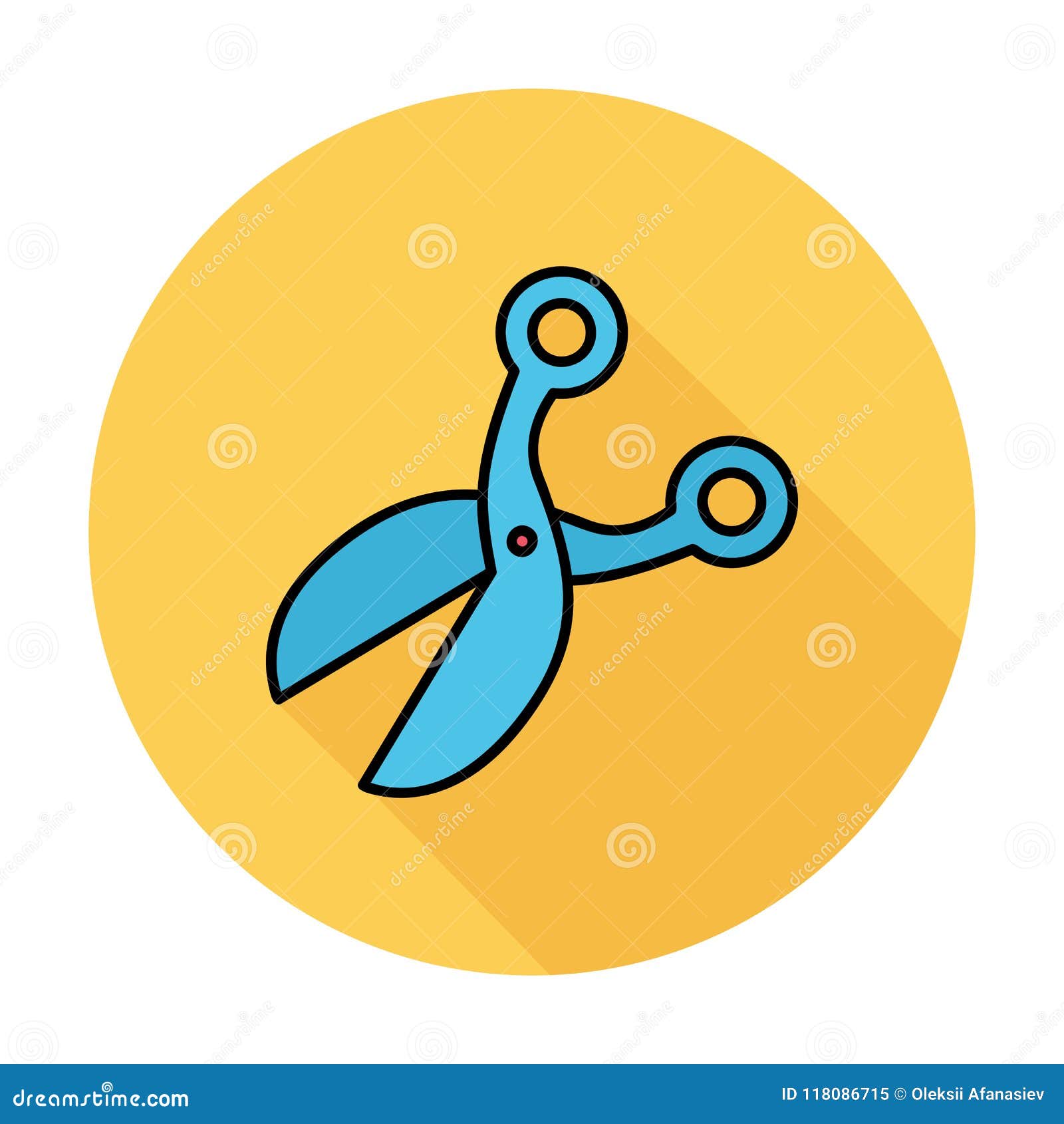 Scissors Flat Icon stock vector. Illustration of office - 118086715