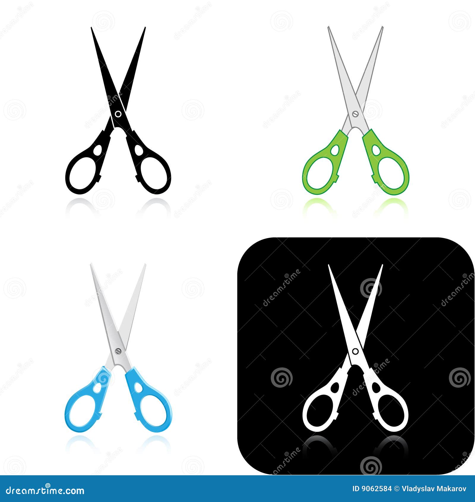 Scissors icons stock vector. Illustration of edge, element - 9062584