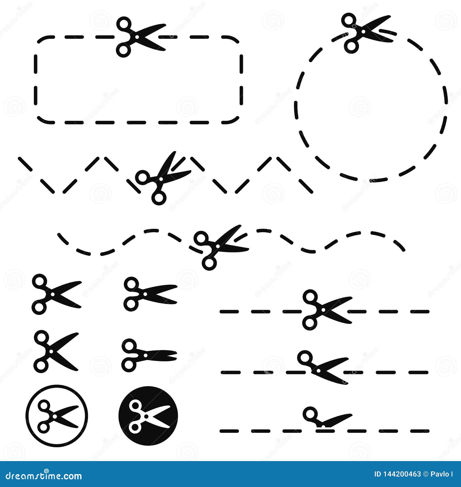 Scissors Icons Set. Isolated Cutting Scissors. Pictogram Of Scissor ...