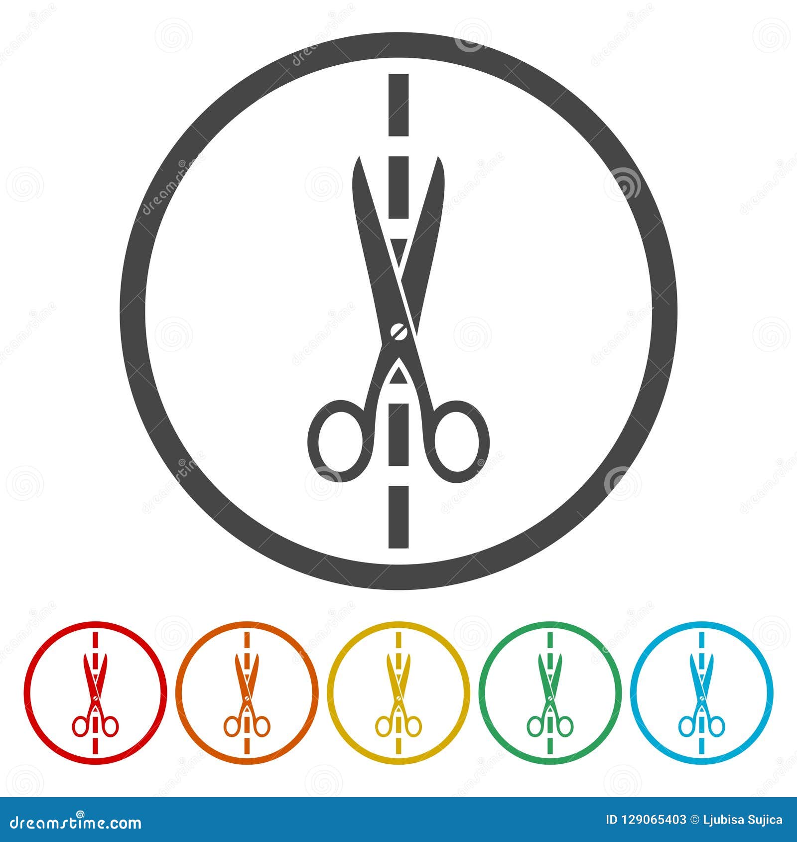 Scissors Icons set stock vector. Illustration of paper - 129065403