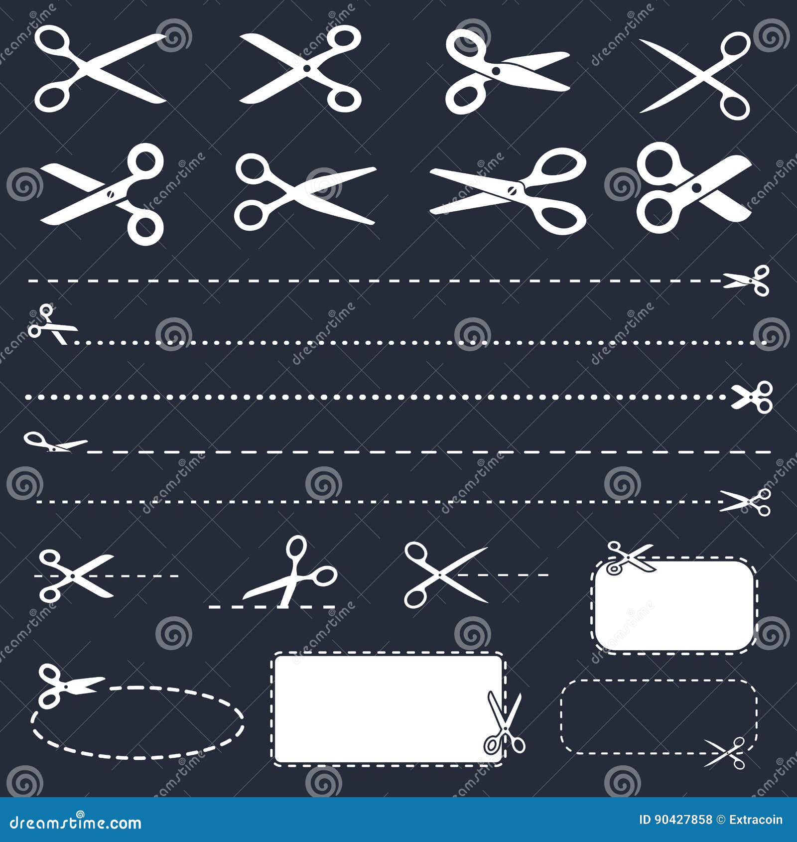 Scissors icons vector stock vector. Illustration of open - 90427858