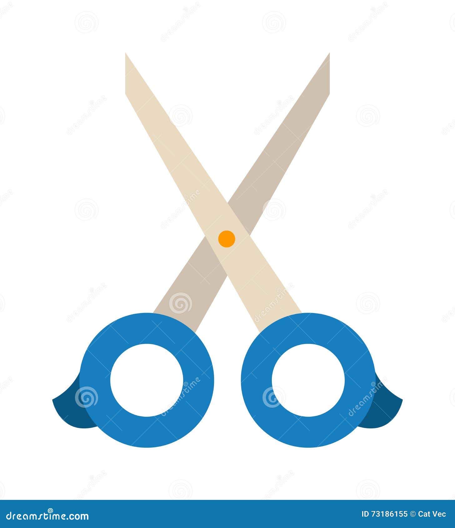 Scissors Illustration on White Stock Illustration - Illustration of ...