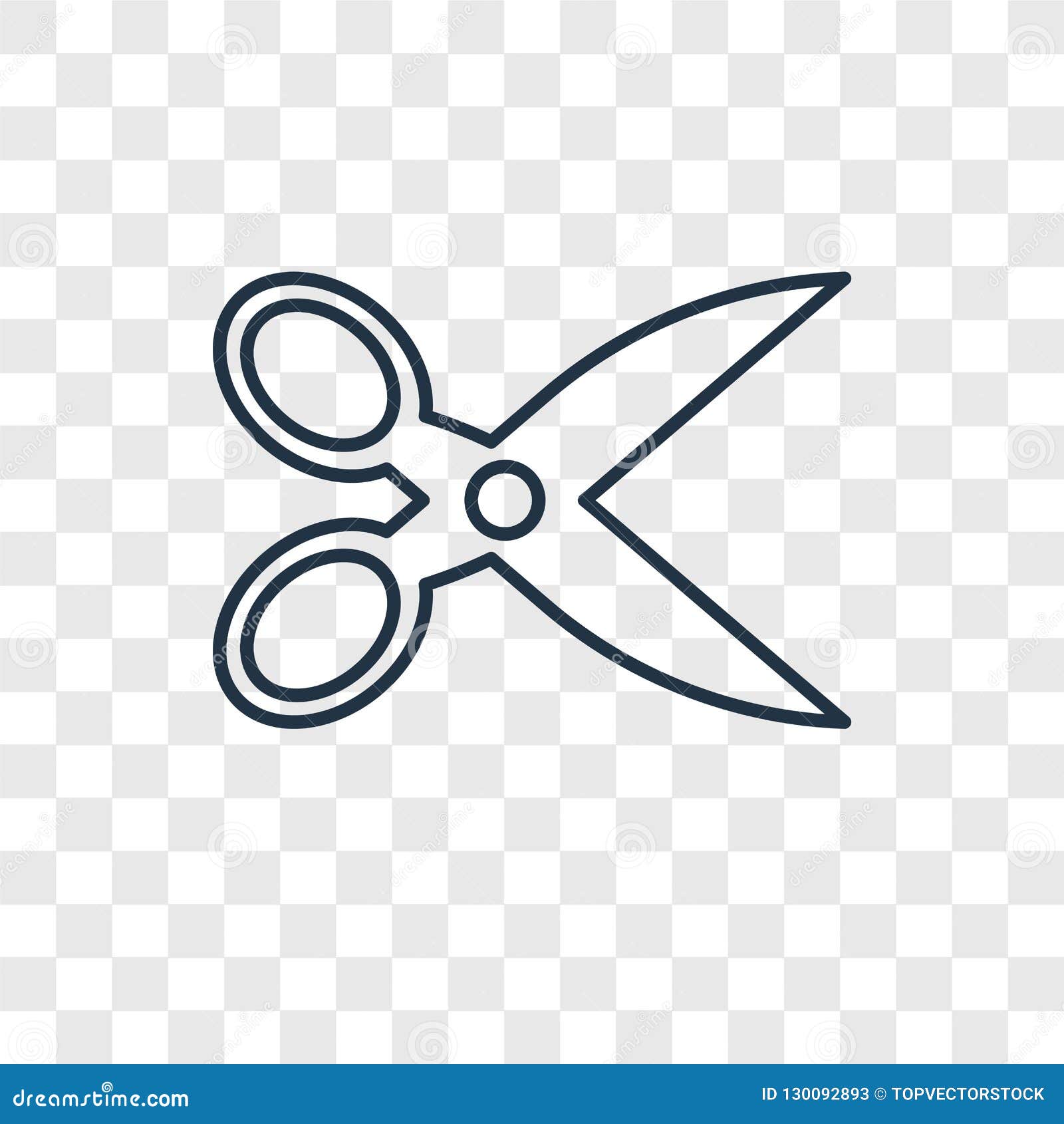 Scissors Inverted View Concept Vector Linear Icon Isolated on Tr Stock ...