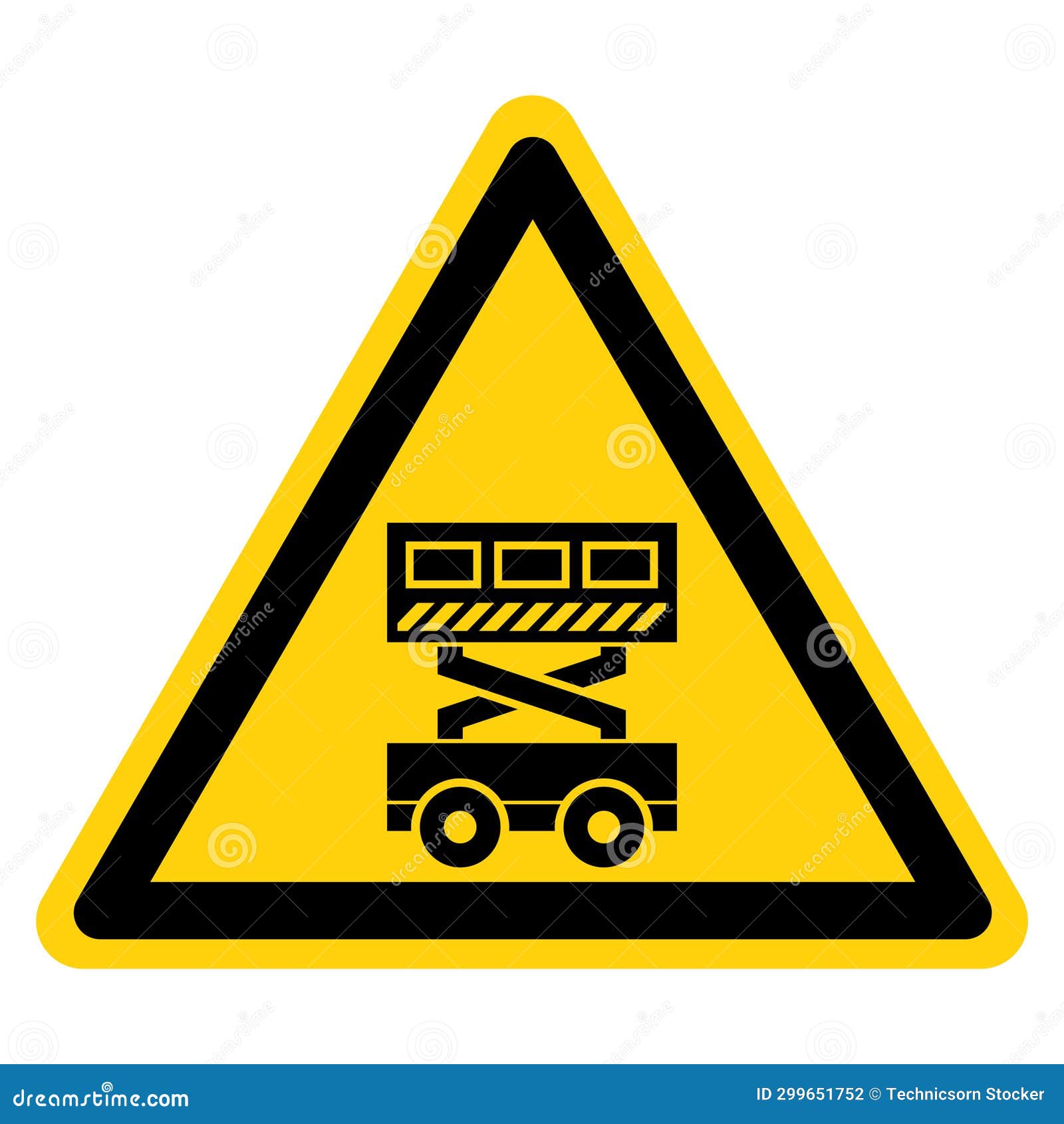Scissors Lift in Operation Symbol Sign, Vector Illustration, Isolate on ...